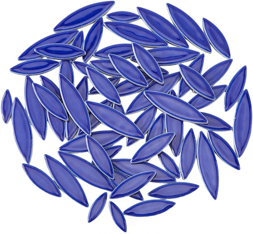 200g Dark Blue Mosaic Tiles Flower Tiles Pieces Horse Eye Mosaic Puzzle ...