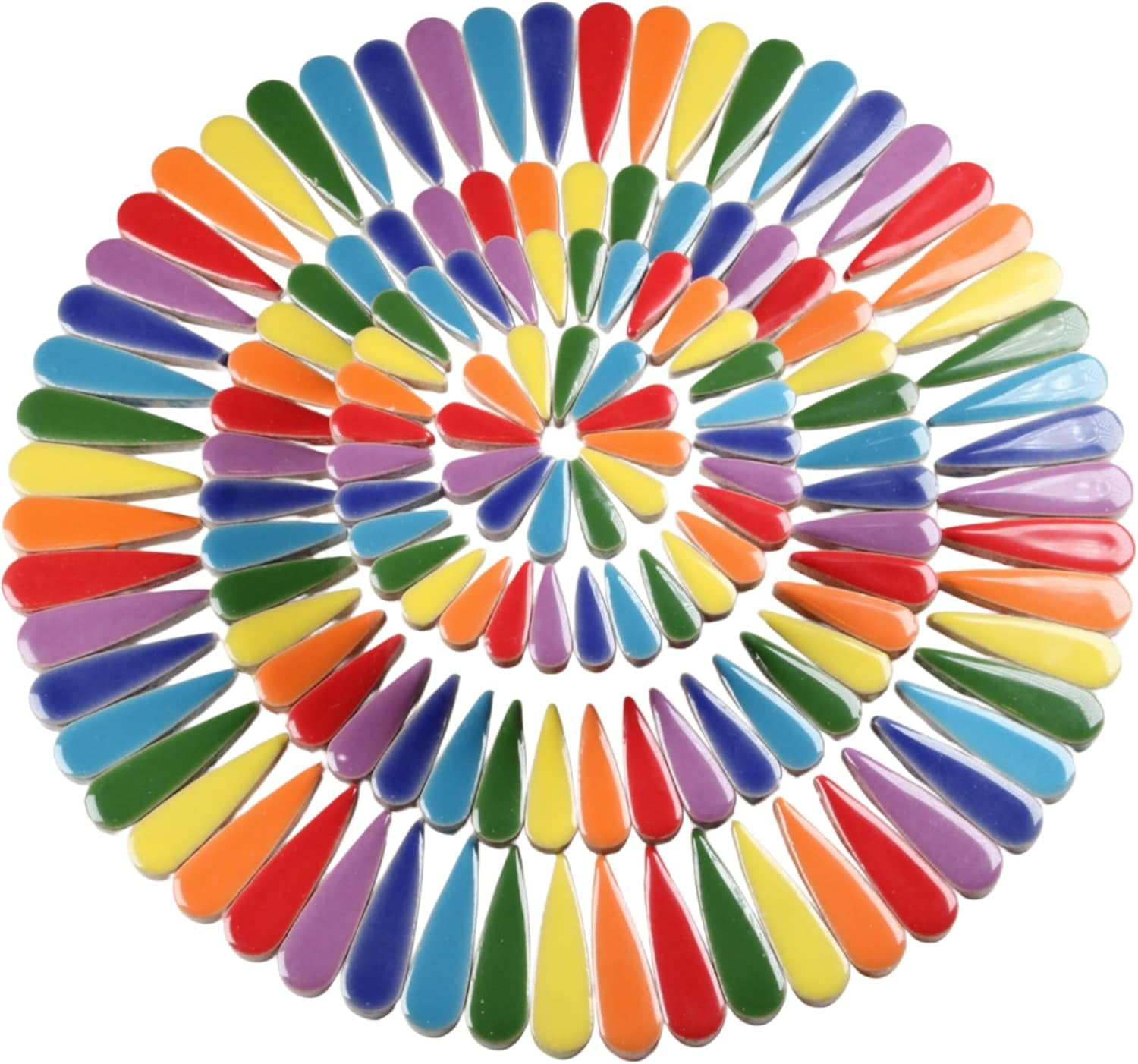 200g Petal Droplet Shaped Ceramic Mosaic Tiles for Crafts, Vibrant ...
