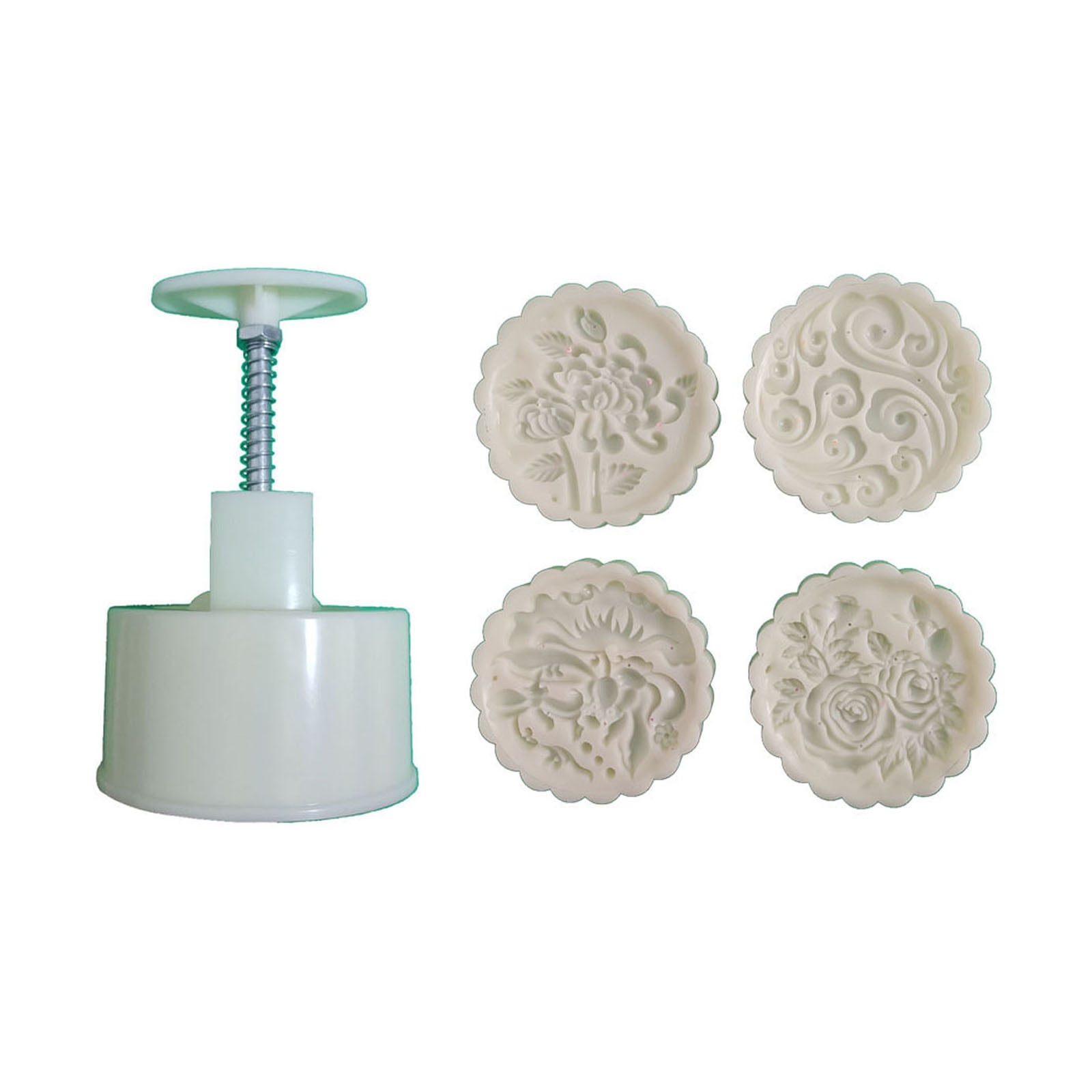 200g Plastic Mooncake Moulds Flower Rose Shaped 3D Mooncake Stamps ...