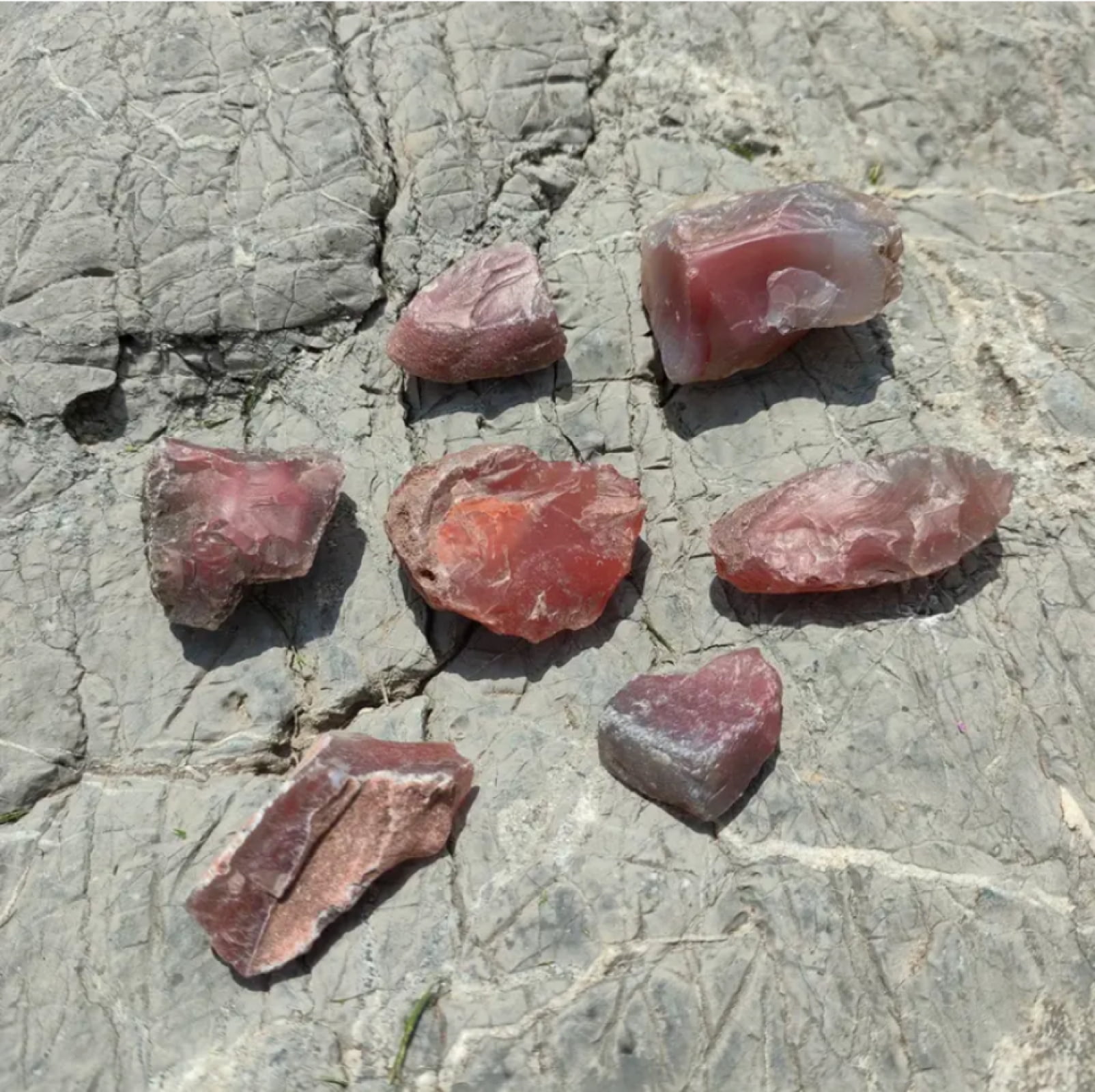 200g - South Red Agate Natural Mixed Bulk Raw Crystal Minerals Set ...