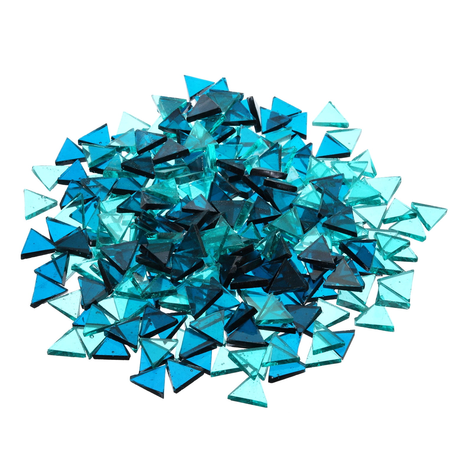 200g Stained Glass Mosaic Triangle 14mm Blue Mixed Glass Mosaic Tiles ...