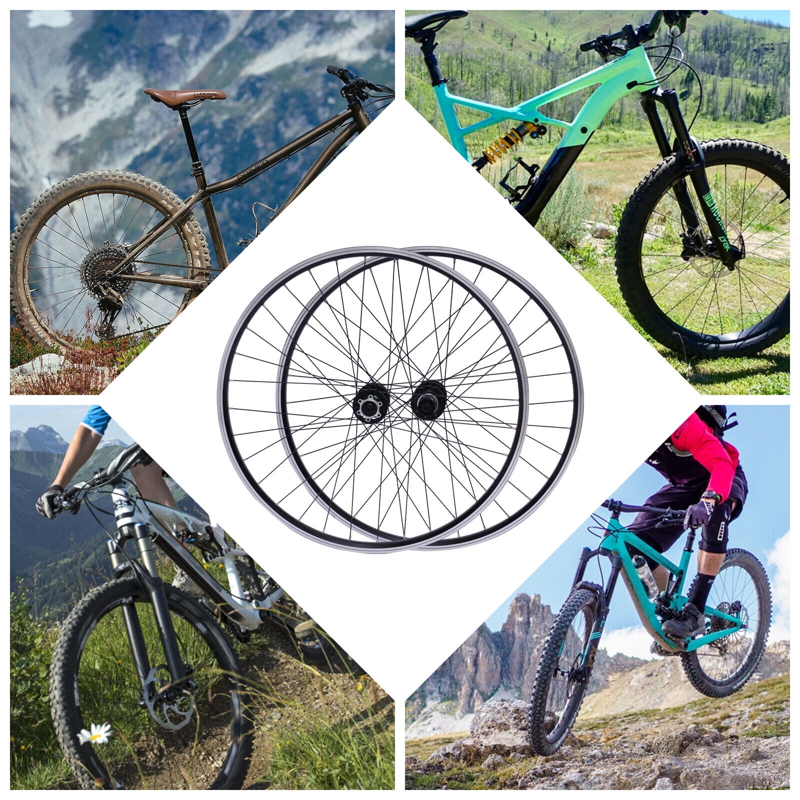 200kg/441 lbs 29 inch Mountain Bike Front+ Rear Wheelset, Aluminum ...