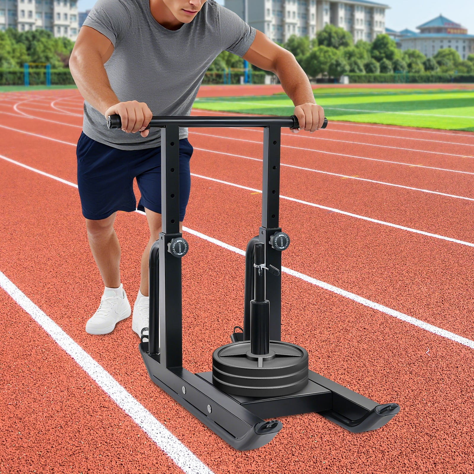 200kg Black Weight Training Sled Pull Push Power Sled Steel Fitness ...