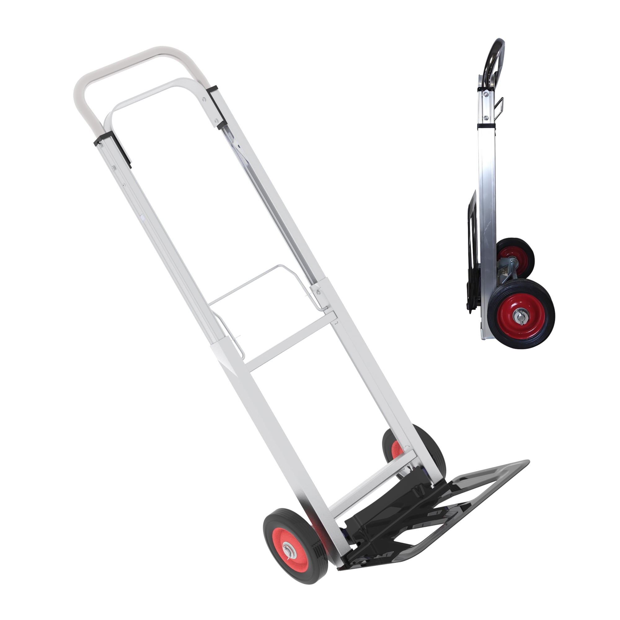 200lbs Folding Hand Truck, Portable Aluminum Heavy Duty Dolly Cart, 6 ...