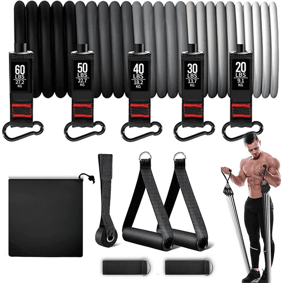 200lbs Resistance Bands Set, Fitness/Workout Bands, Home Strength ...