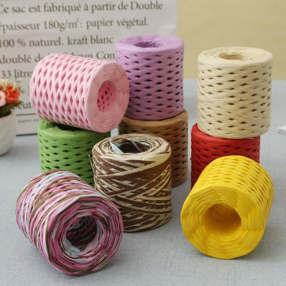 200m/Roll Raffia Ribbon Paper Rope Cord for Packing Gift Box Wrapping ...