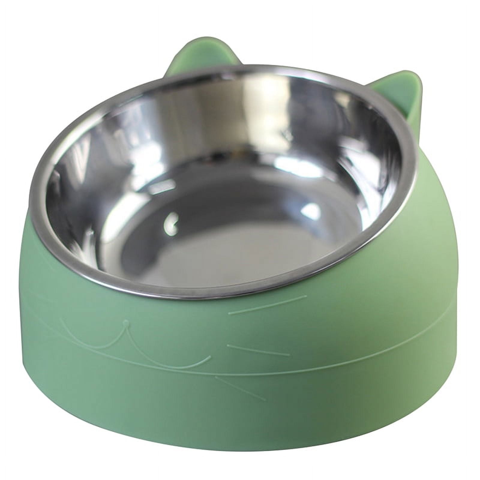 200ml 400ml 15 Degrees Tilted Stainless Cat Bowls Non-slip Base Pets ...