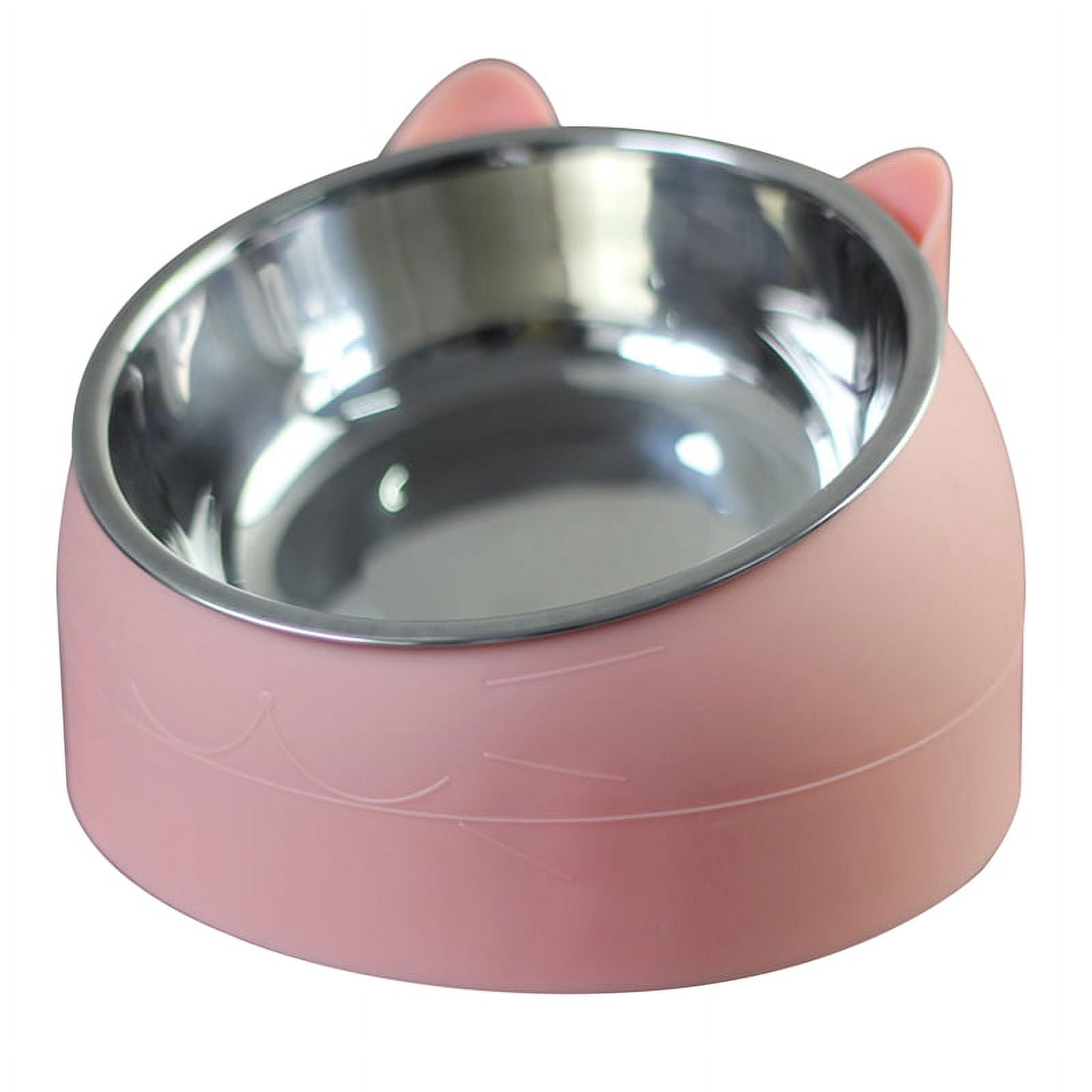 200ml 400ml 15 Degrees Tilted Stainless Cat Bowls Non-slip Base Pets ...