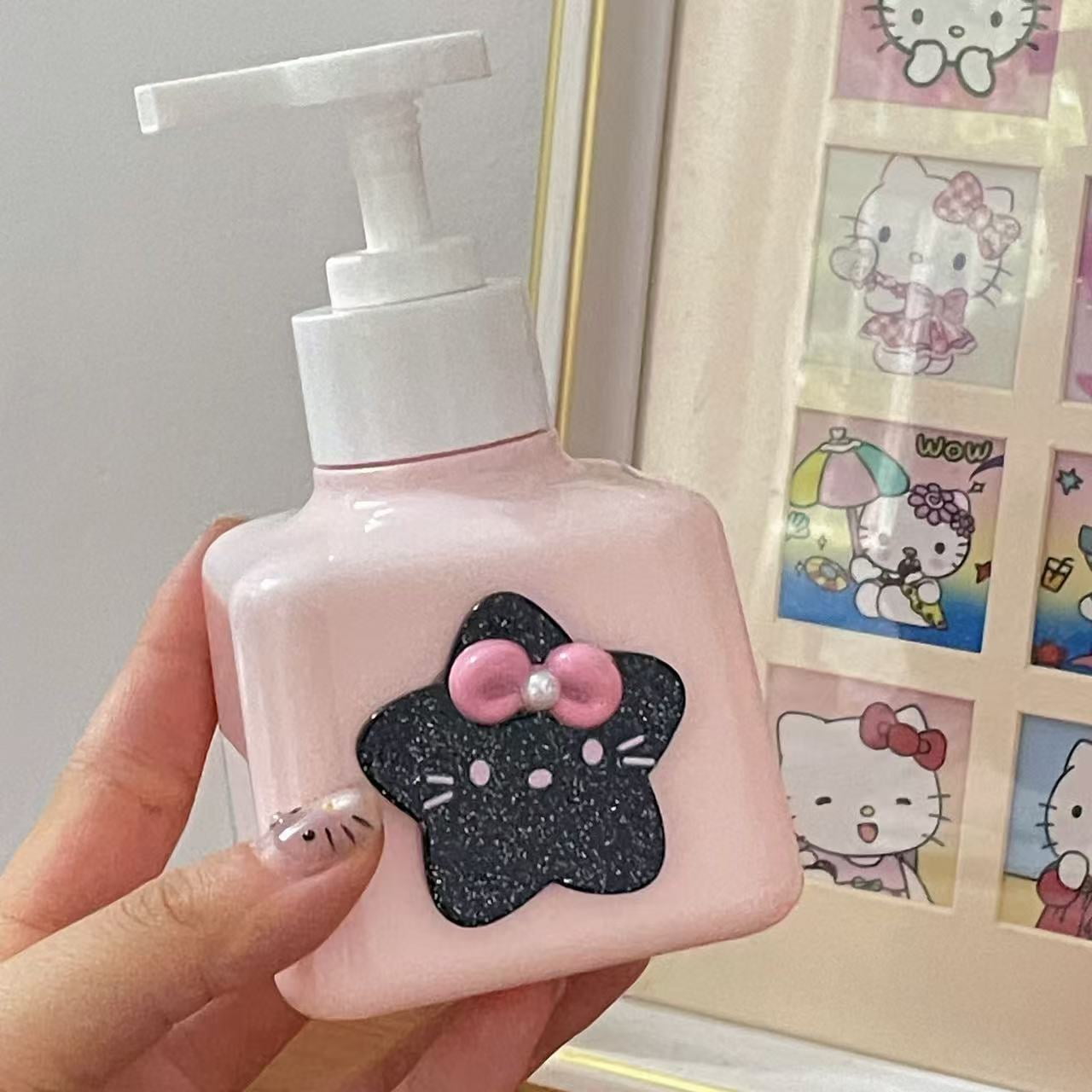 200ml （7oz）KT Cat Cute High Appearance Level Press Empty Bottle Body ...