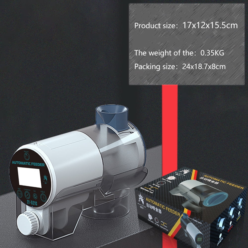200ml Automatic Fish Feeder Large Capacity Intelligent Dual Mode Timing ...
