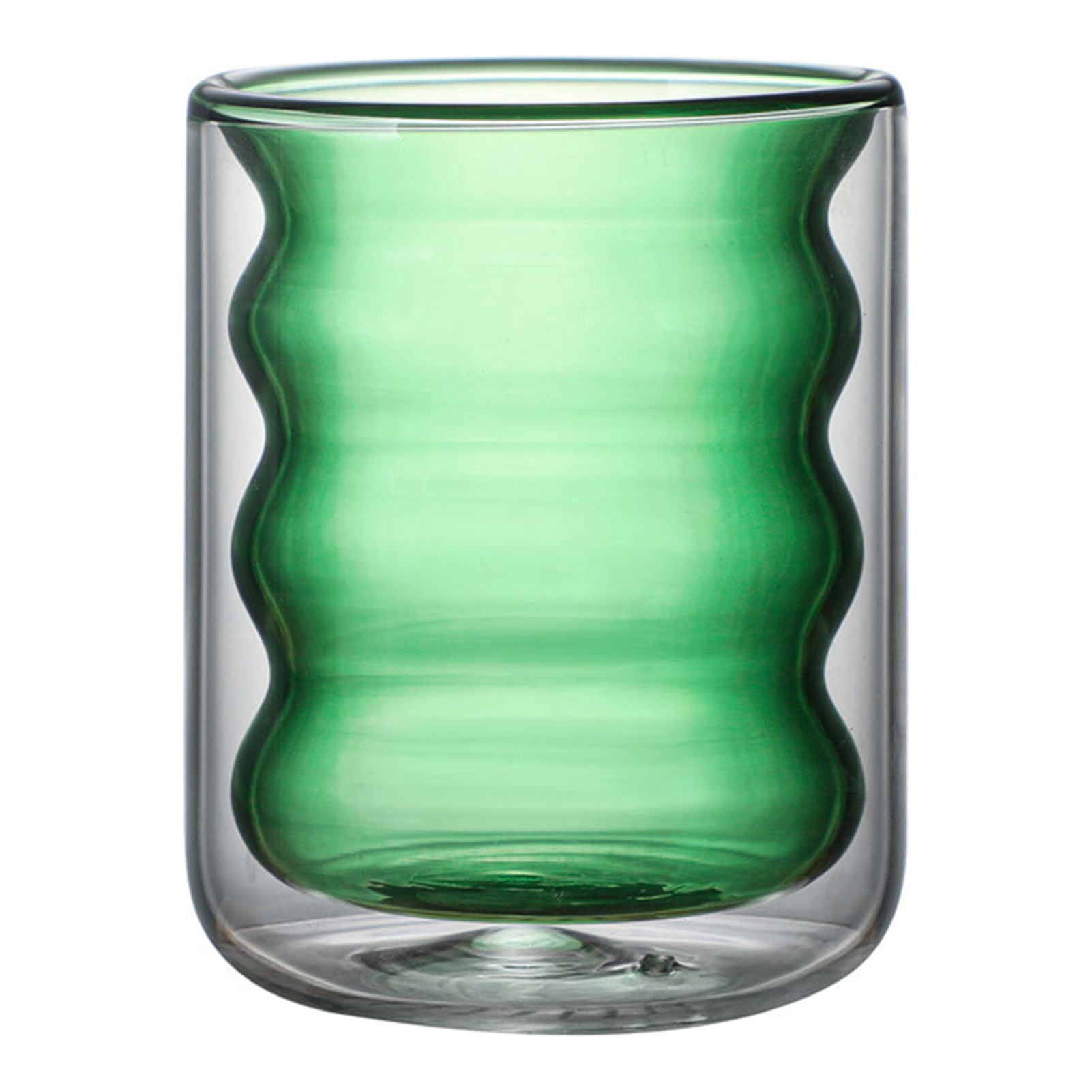 200ml Colored Thread Coffee Glass Cup Double Wall Insulated Wine Whisky ...