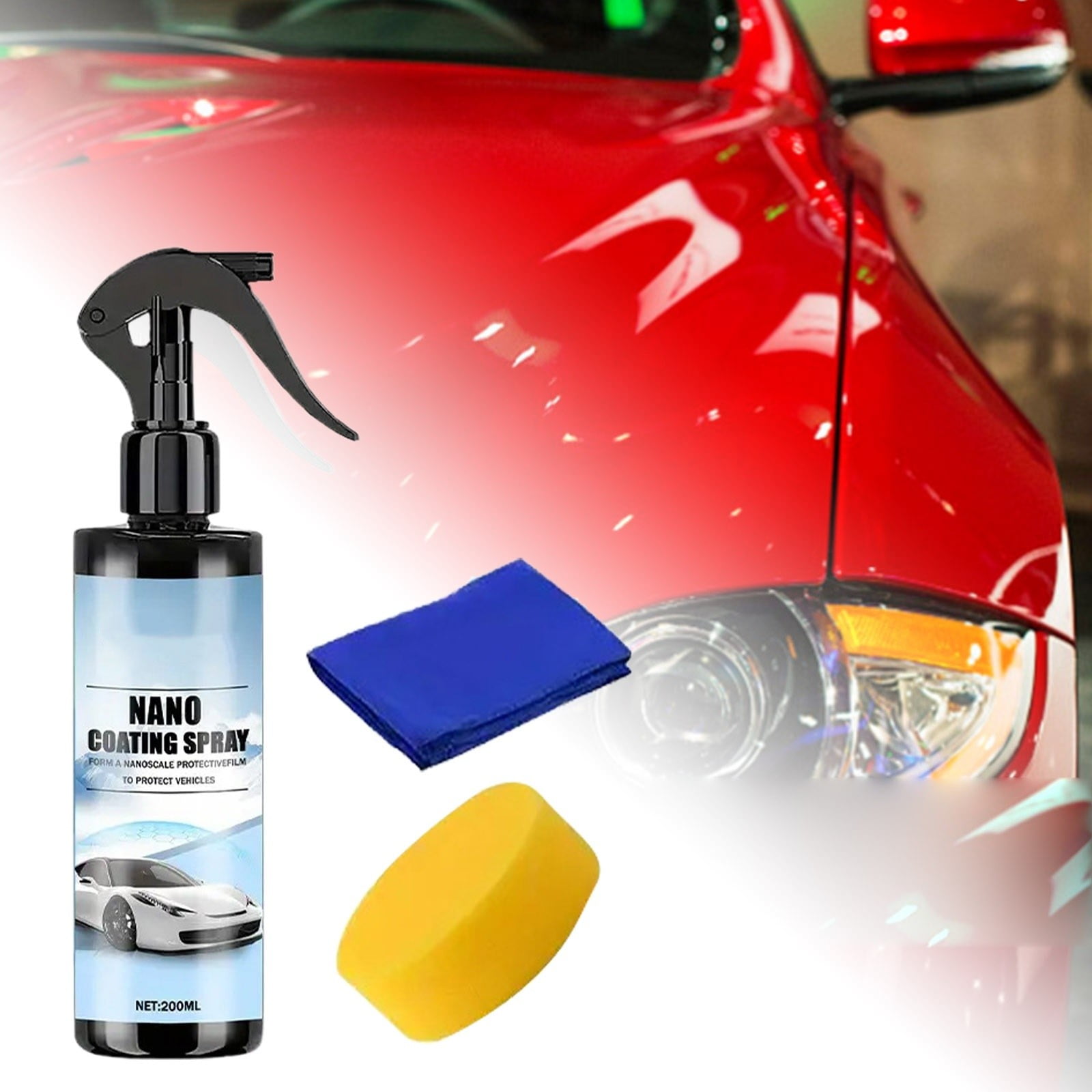 200ml Liquid Nano Car Paint Spray Quick Application Agent Long Lasting ...