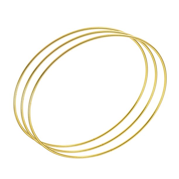 200mm(7.87") OD Metal Craft Hoops Rings Iron Gold Tone 3 Pack - Walmart ...