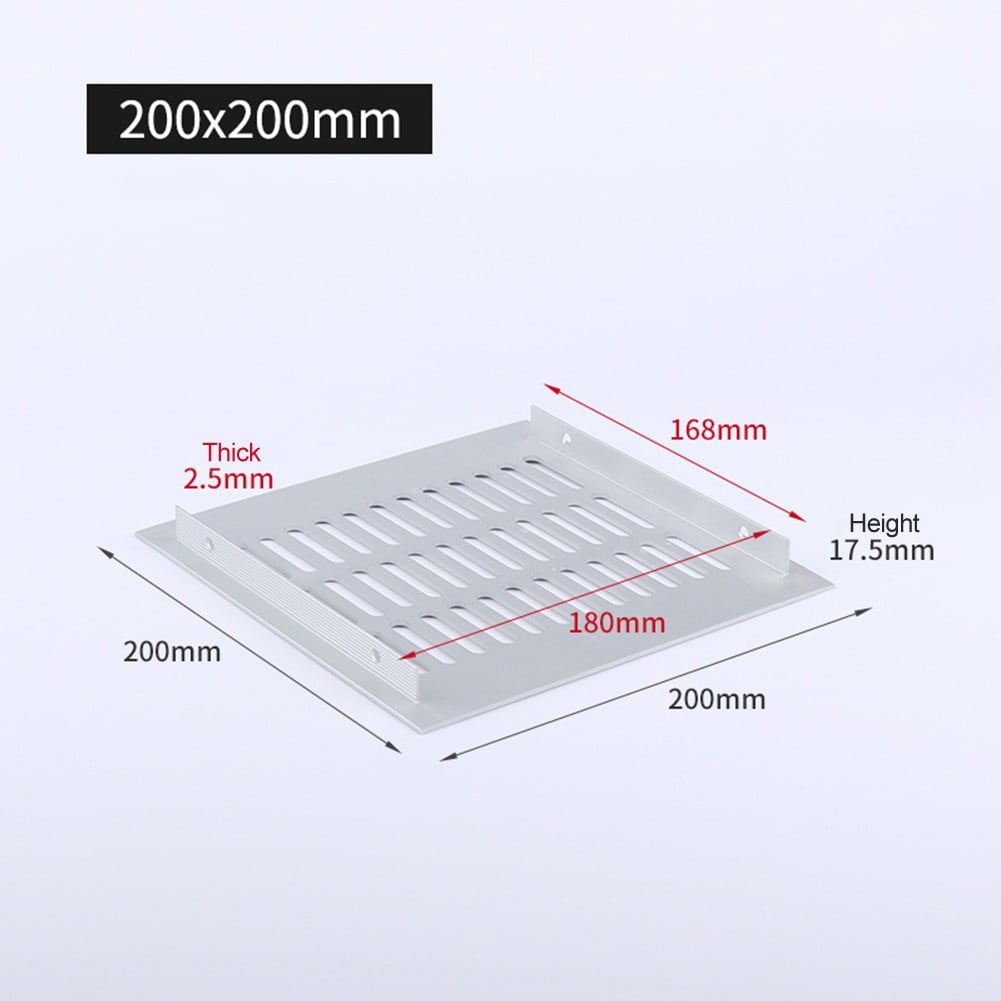 200mm Air Vent Cover Rectangular Ventilation Grille Wardrobe Shoe ...