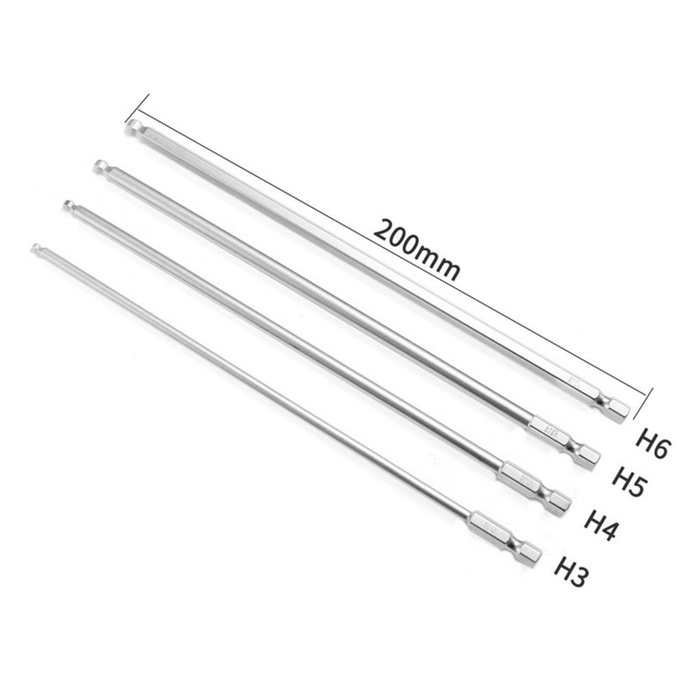 200mm H3-H6 Ball Head Hexagon Socket Screwdriver Bit Strong Magnetic Batch Head - Walmart.com