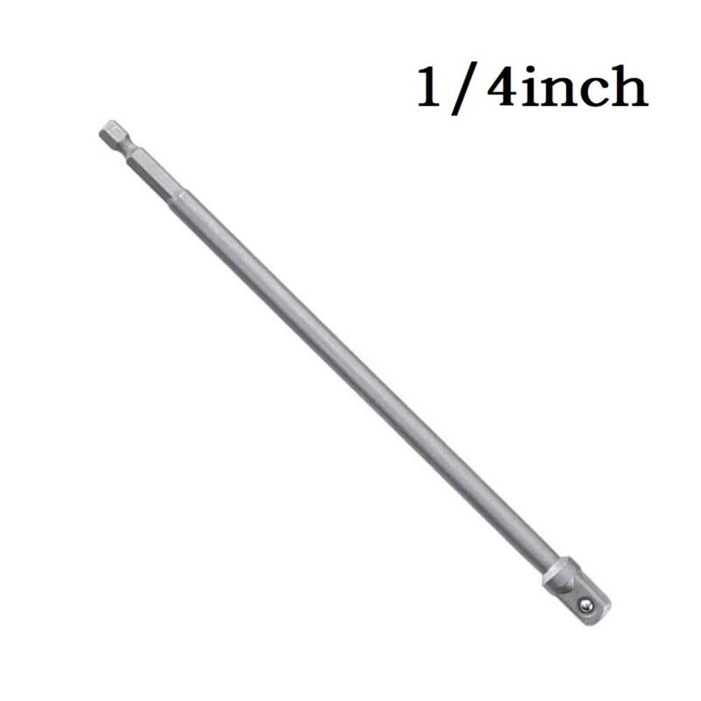 200mm Socket Adapter Hex Shank to 1/4 3/8 1/2 Extension Drill Bits Bar ...