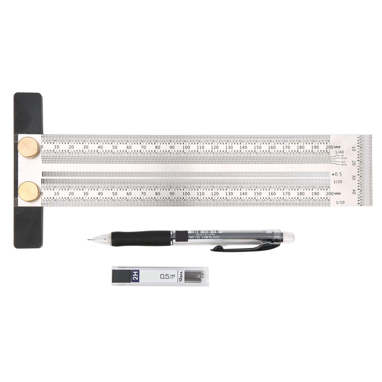 200mm T Square Ruler, High-Precision Woodworking T Ruler Marking Ruler ...