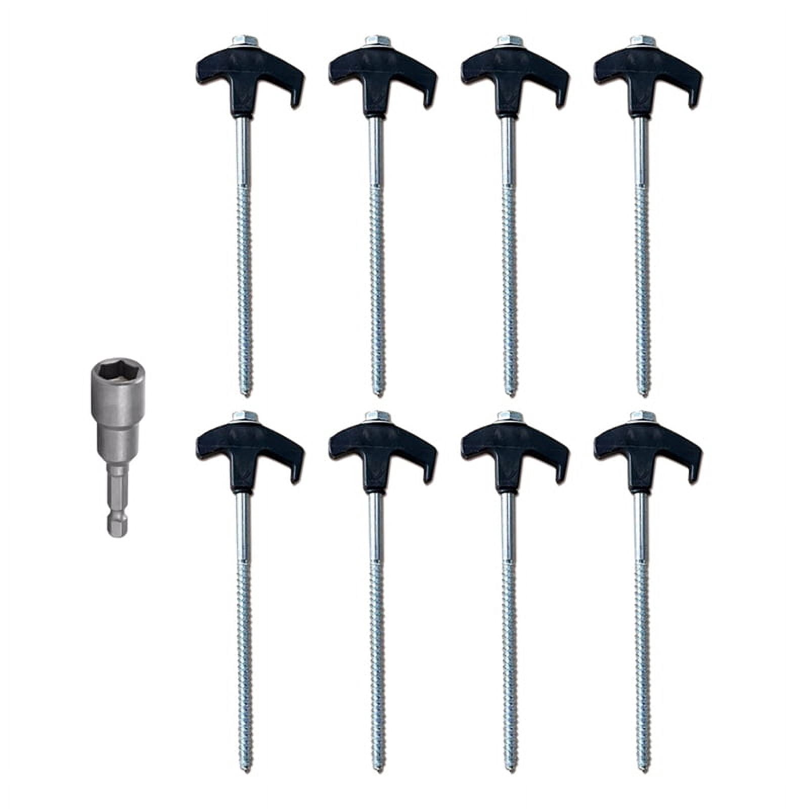 200mmx8pcs Metal Tent Spikes Camping Pegs Drill in Ground Anchors ...