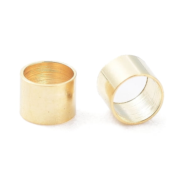 200pc 304 Stainless Steel Beads Column Real 24K Gold Plated 2.5x2mm ...