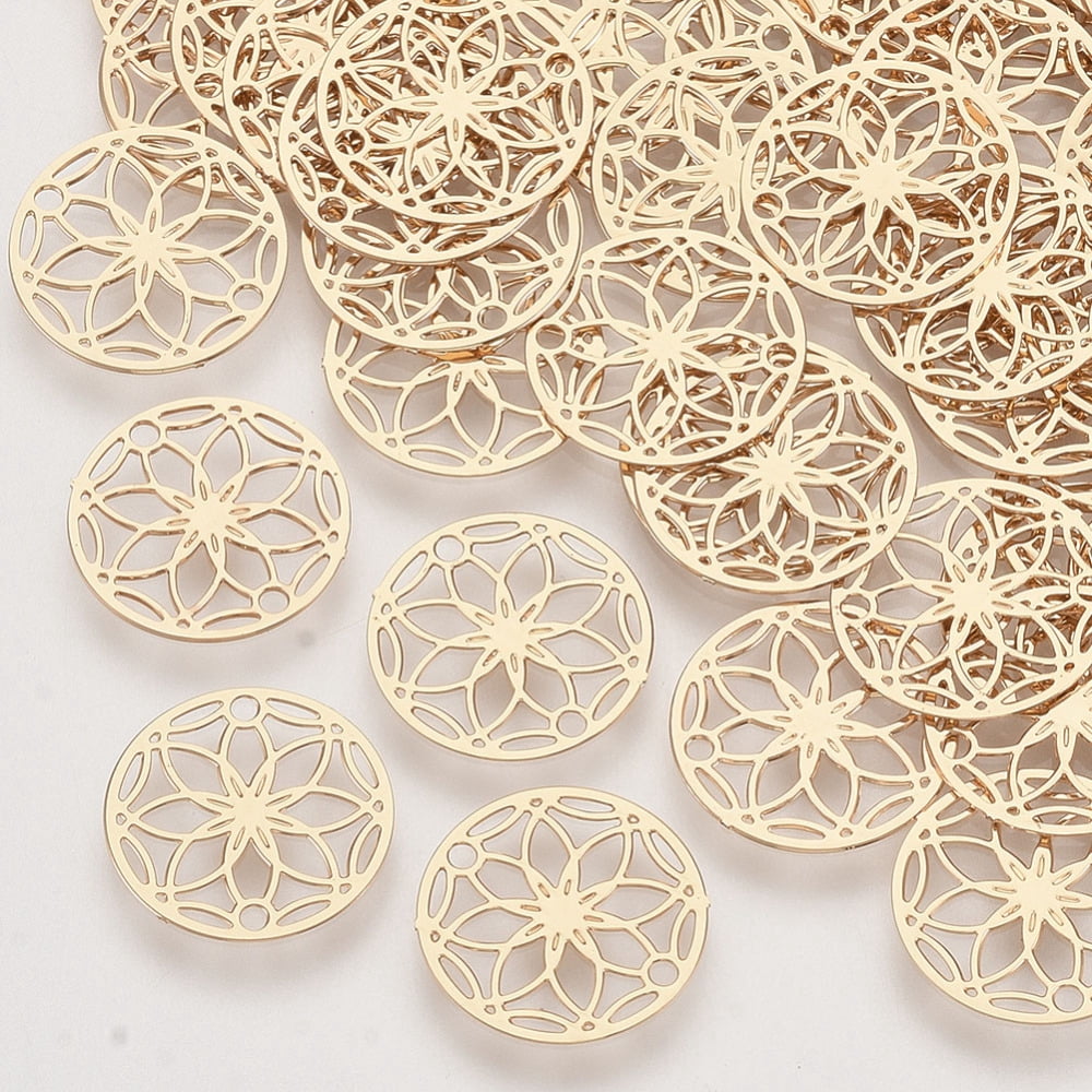 200pc Brass Links connectors Etched Metal Embellishments Long-Lasting ...
