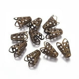 200pc Iron Bead Caps Bronze 16x10mm Hole: 1.8mm - Walmart.com