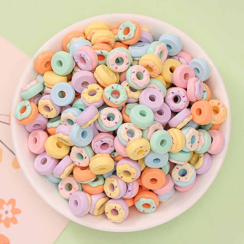 200pc Opaque Resin Imitation Food Decoden Cabochons Doughnut Mixed ...