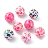 200pc Opeque Acrylic Beads Iridescent Round Mixed Color 15.5x15mm Hole ...