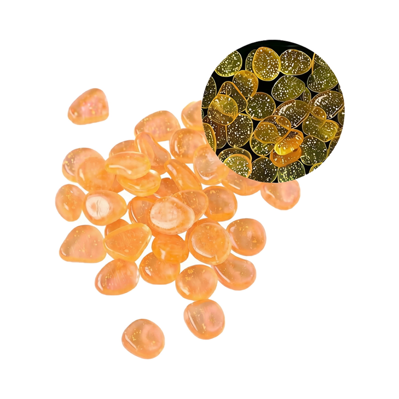 200pc Sparkling Luminous Stones Glowing Rocks for Aquarium Bling Glow ...