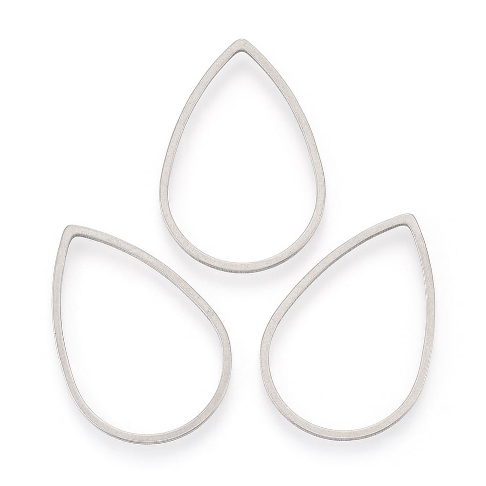 200pc Tarnish Resistant 304 Stainless Steel Linking Rings Teardrop ...
