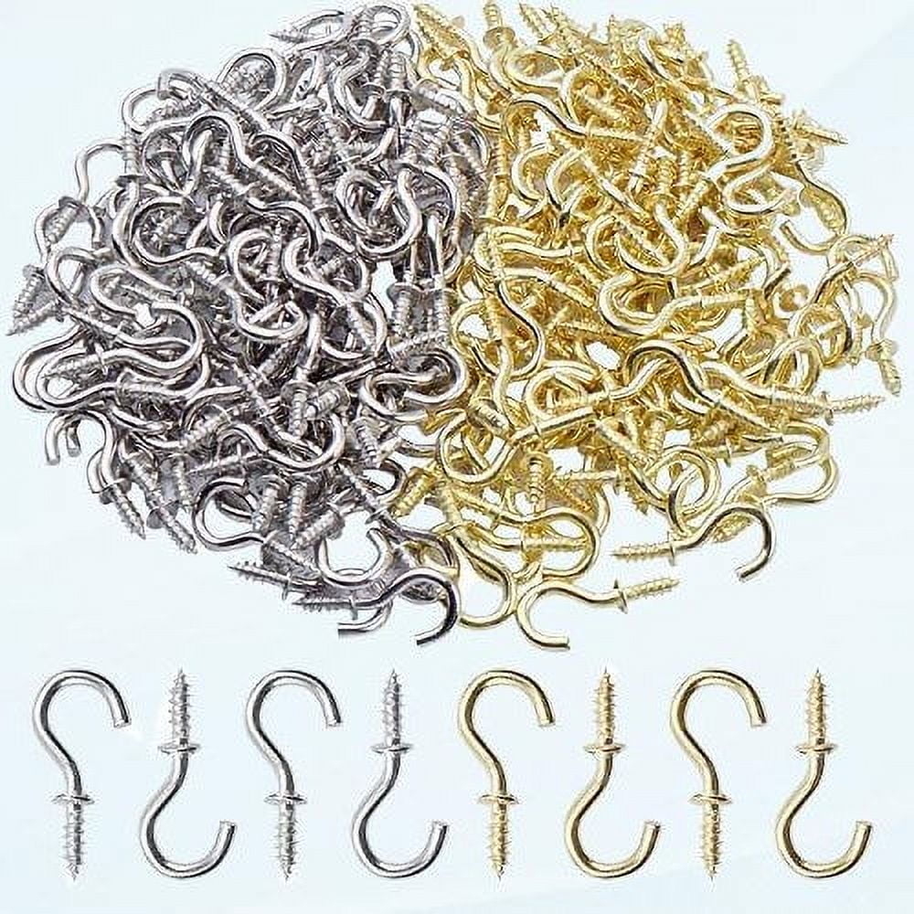 200pcs 1/2" Mini Cup Screw Hooks Metal Cup Hooks Screw-in Ceiling Hooks ...