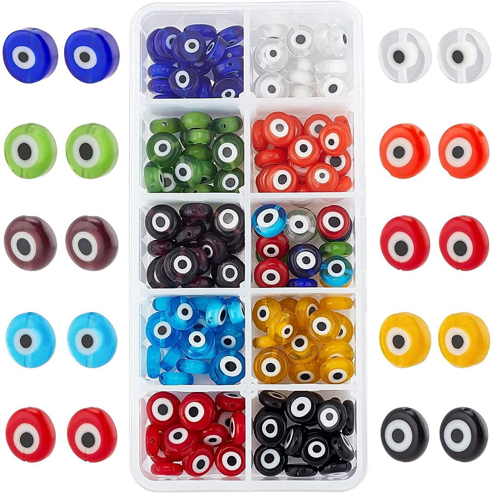200pcs 10 Color Lampwork Beads 10x4mm Flat Round Spacer Beads ...