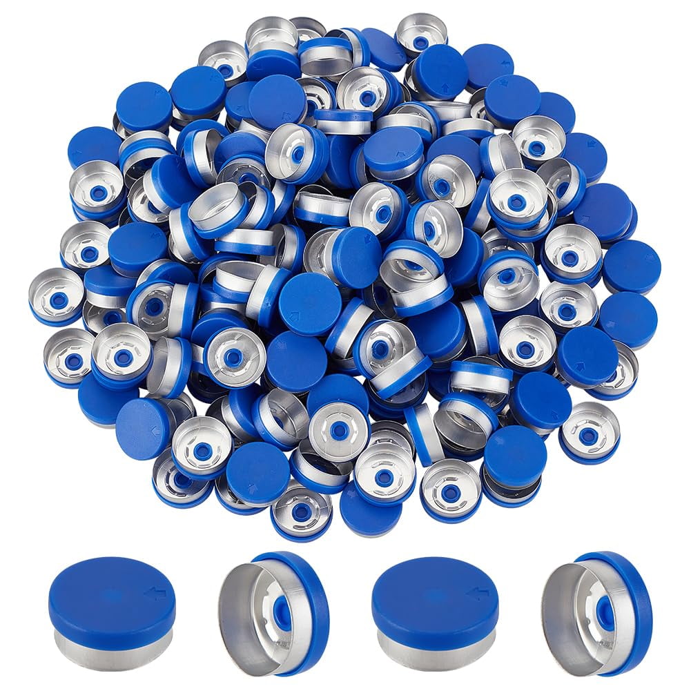 200pcs 19.5mm Plastic Aluminum Flip Caps Blue Flip Top Caps and ...