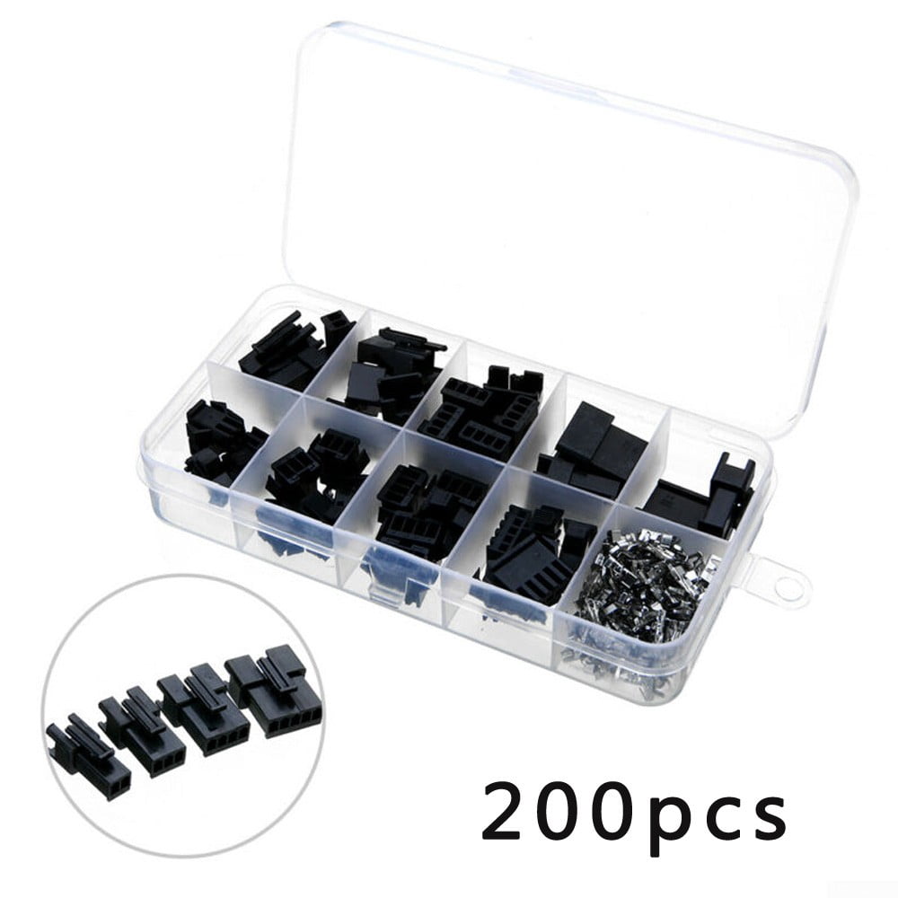 200pcs 2/3/4/5 Pin Male/Female Jumper Header Socket Wire Connector Kit ...