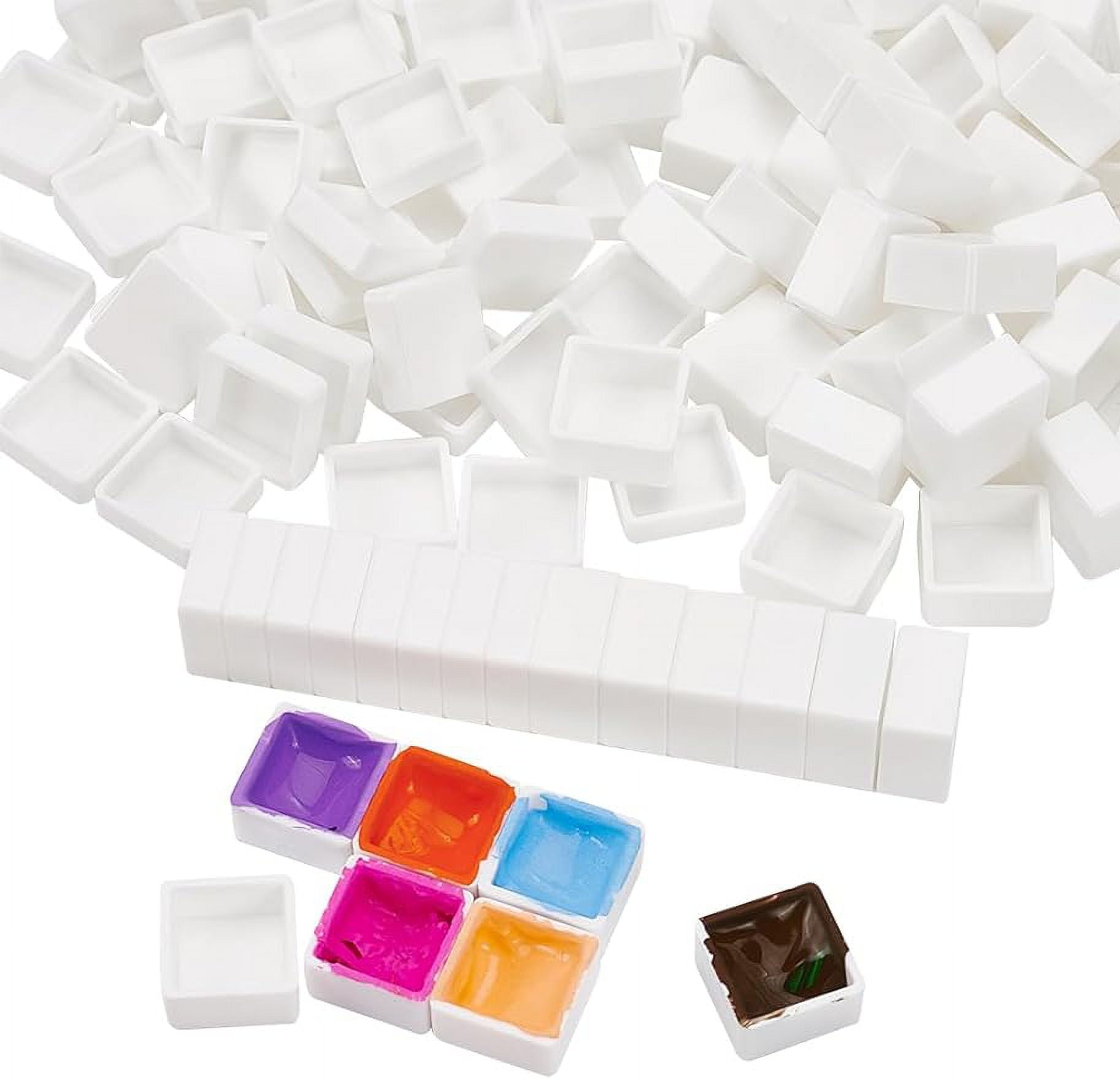 200pcs 2 Styles Empty Tiny Watercolor Pans Palette 0.3ml 0.5ml Half ...