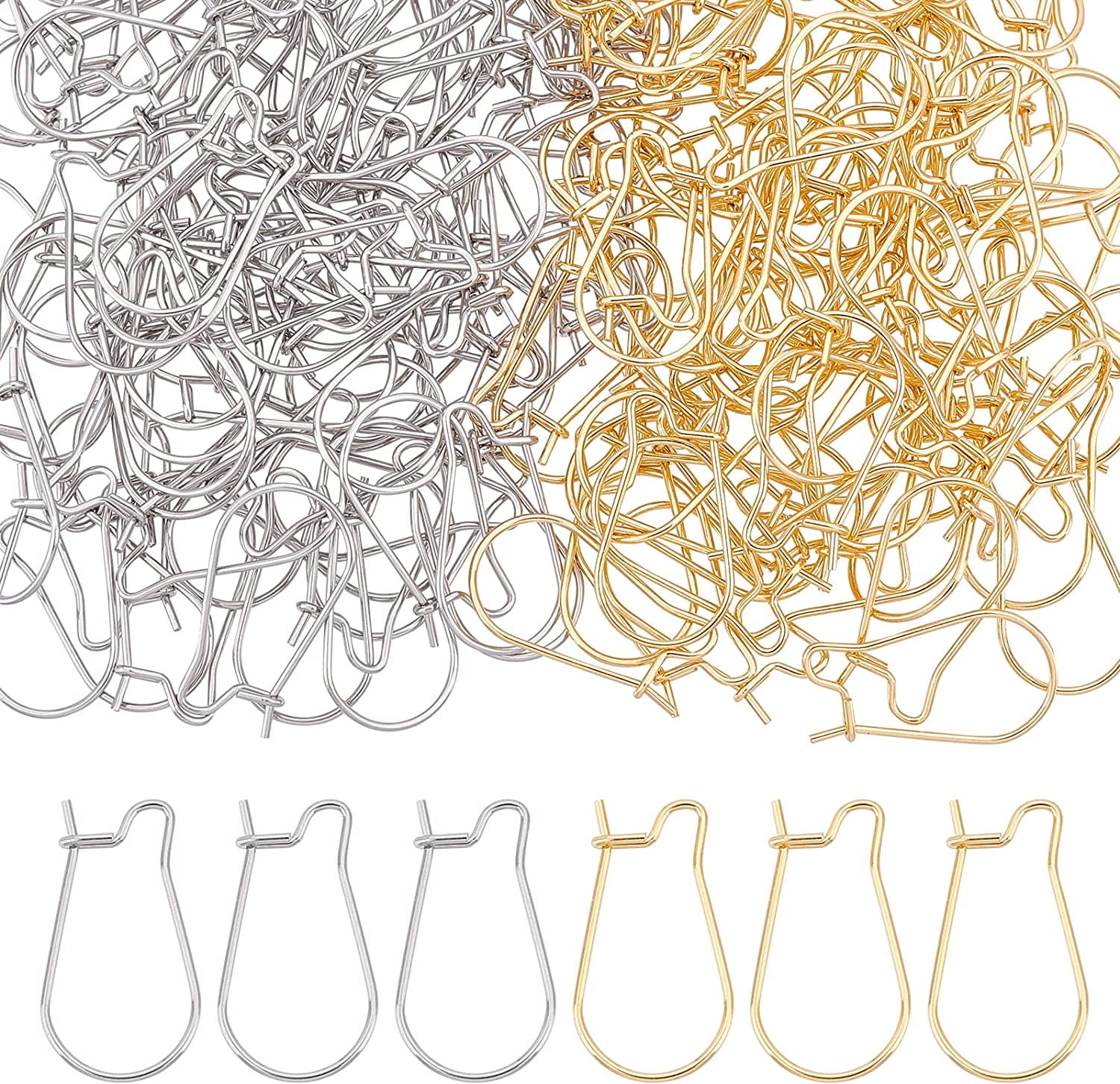 200pcs Hypoallergenic 20mm Golden & Stainless Steel Kidney Earring ...