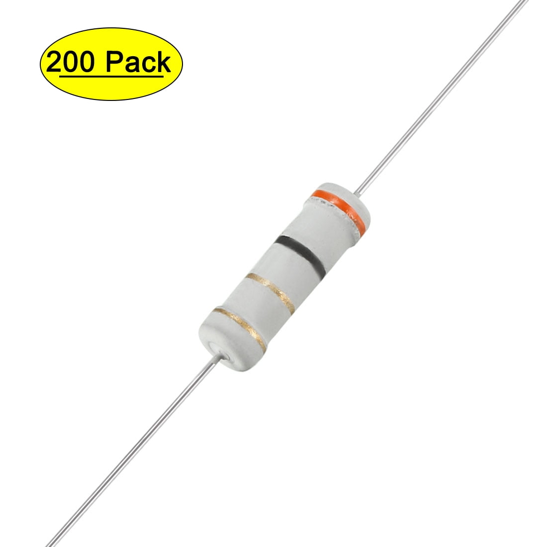 200pcs 2W 3 Ohm Carbon Film Resistor 5% Tolerance 4 Color Bands ...