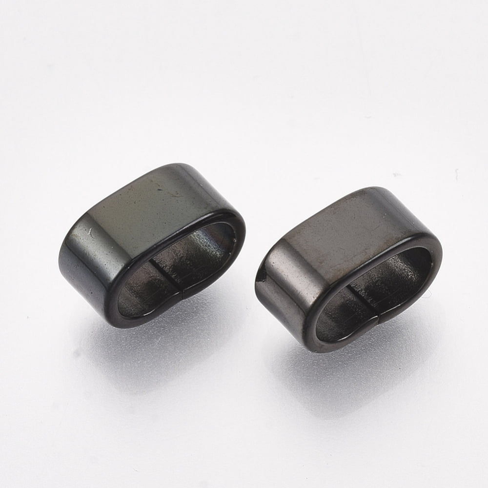 200pcs 304 Stainless Steel Slide Rectangle Gunmetal 5x10x6mm Hole ...