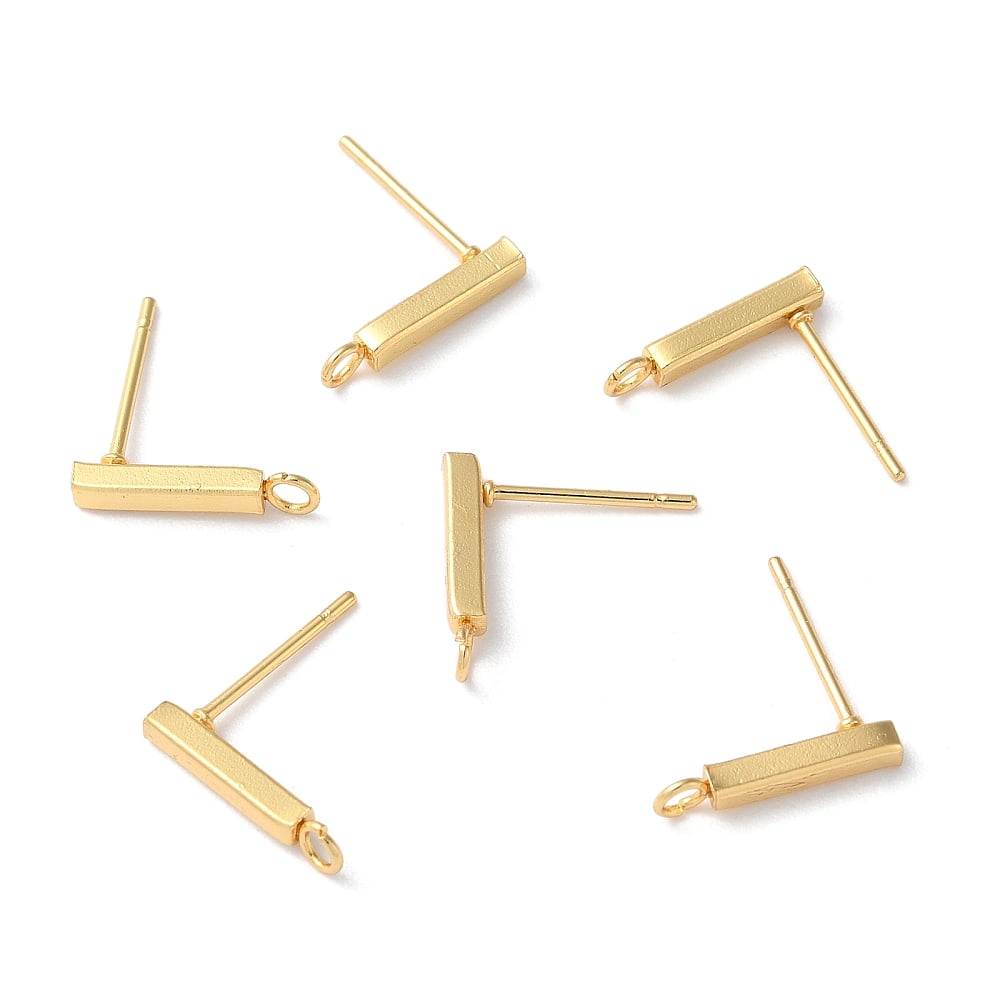 200pcs 304 Stainless Steel Stud Earring Finding with Horizontal Loop ...