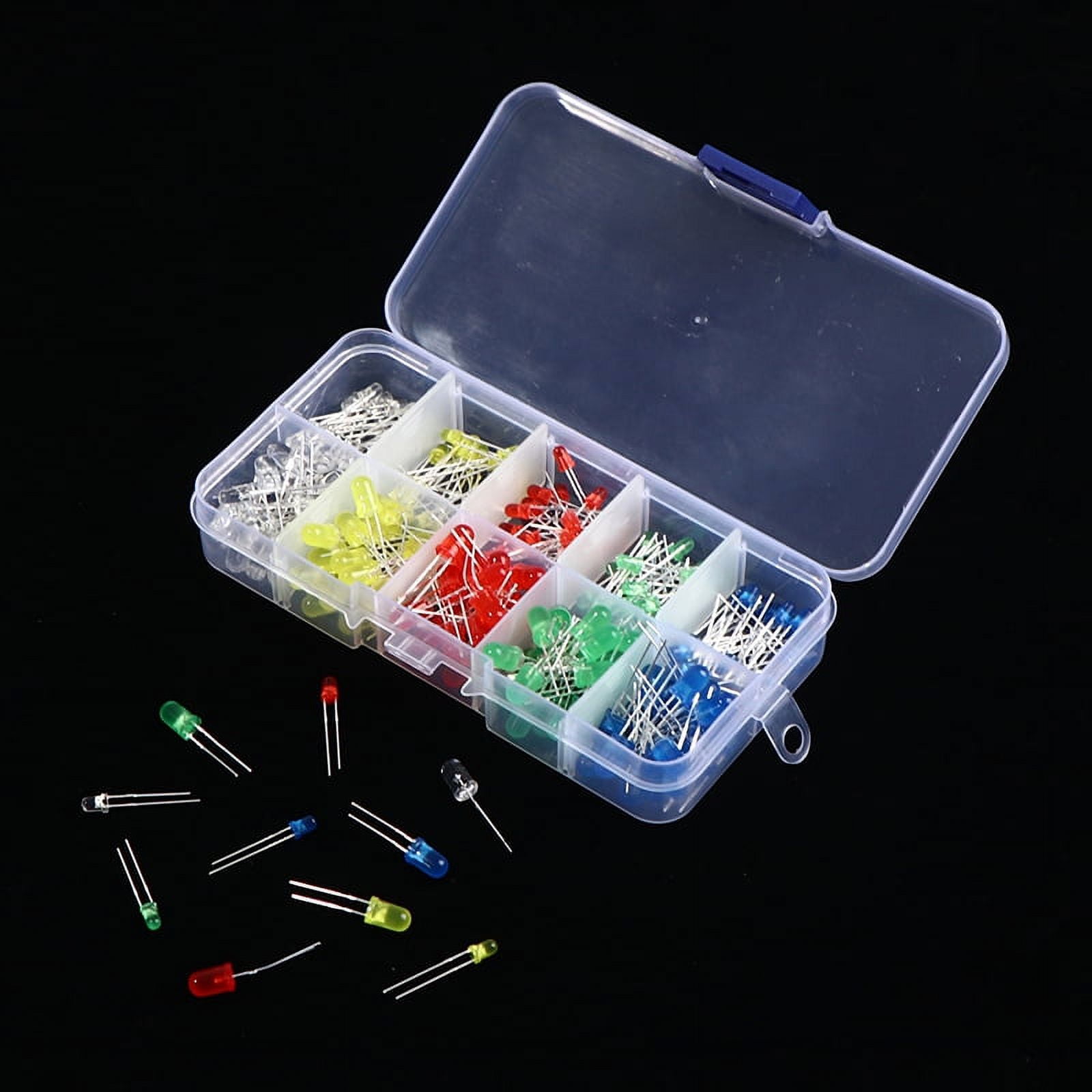 200pcs 3V 20mA Colorful Diodes 3mm LED Light Assorted Kit DIY LEDs ...