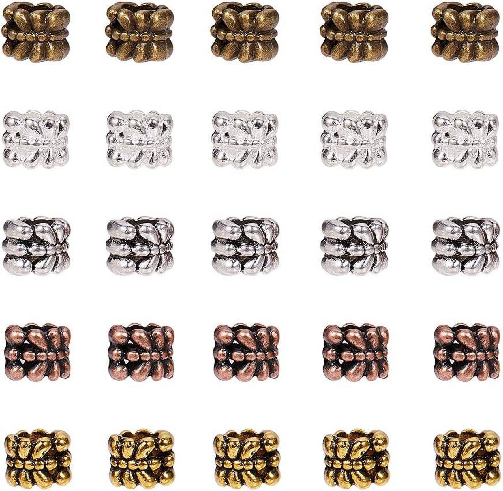 200pcs 5 Color European Large Hole Spacer Beads Rondelle Metal Spacers ...