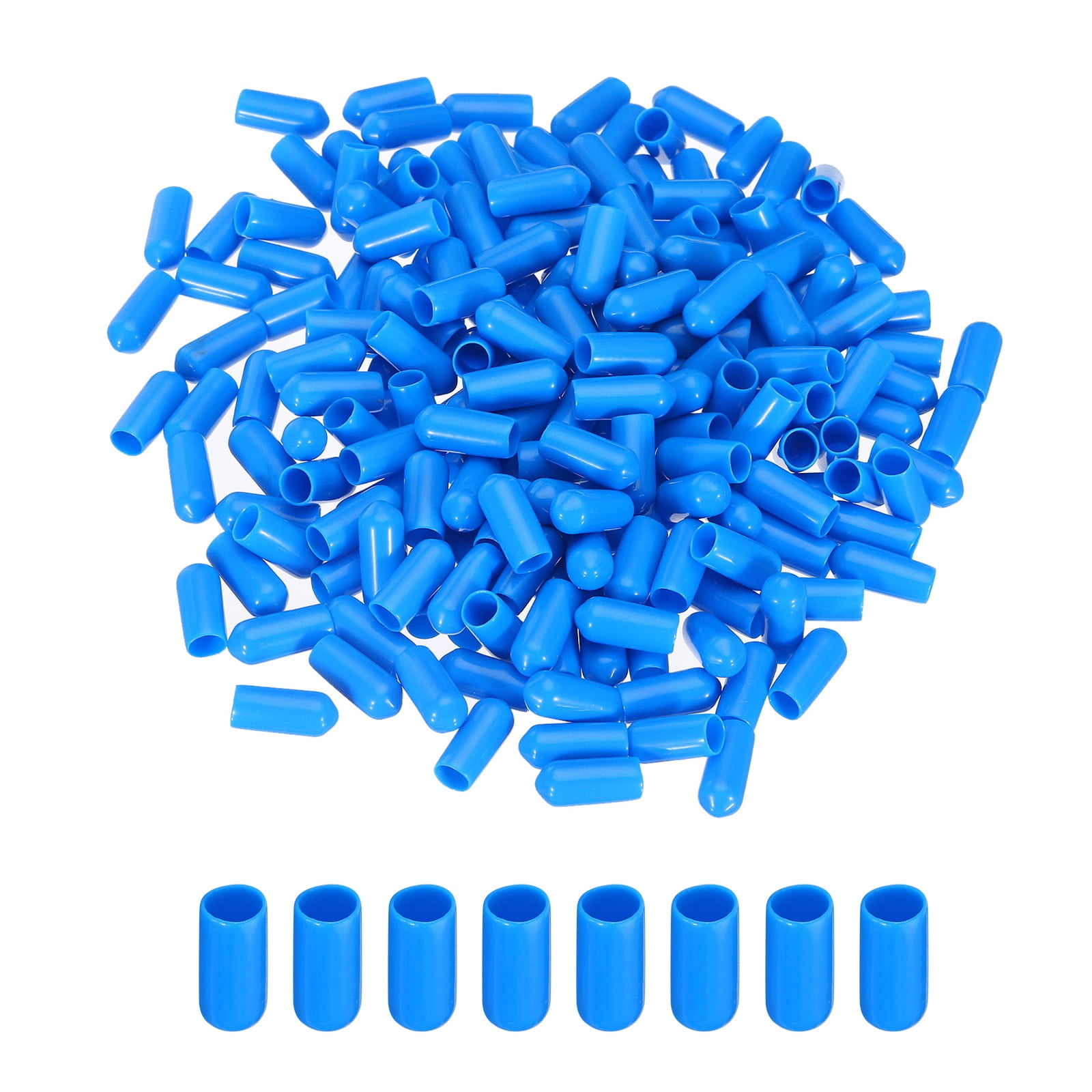 200pcs 6mm(1/4") Rubber End Caps Cover PVC Vinyl Screw Thread Protector ...
