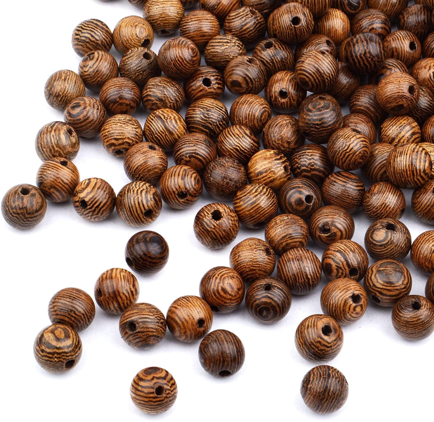 200pcs 8mm Natural Round Wooden Beads Wood Macrame Beads Craft Ball ...