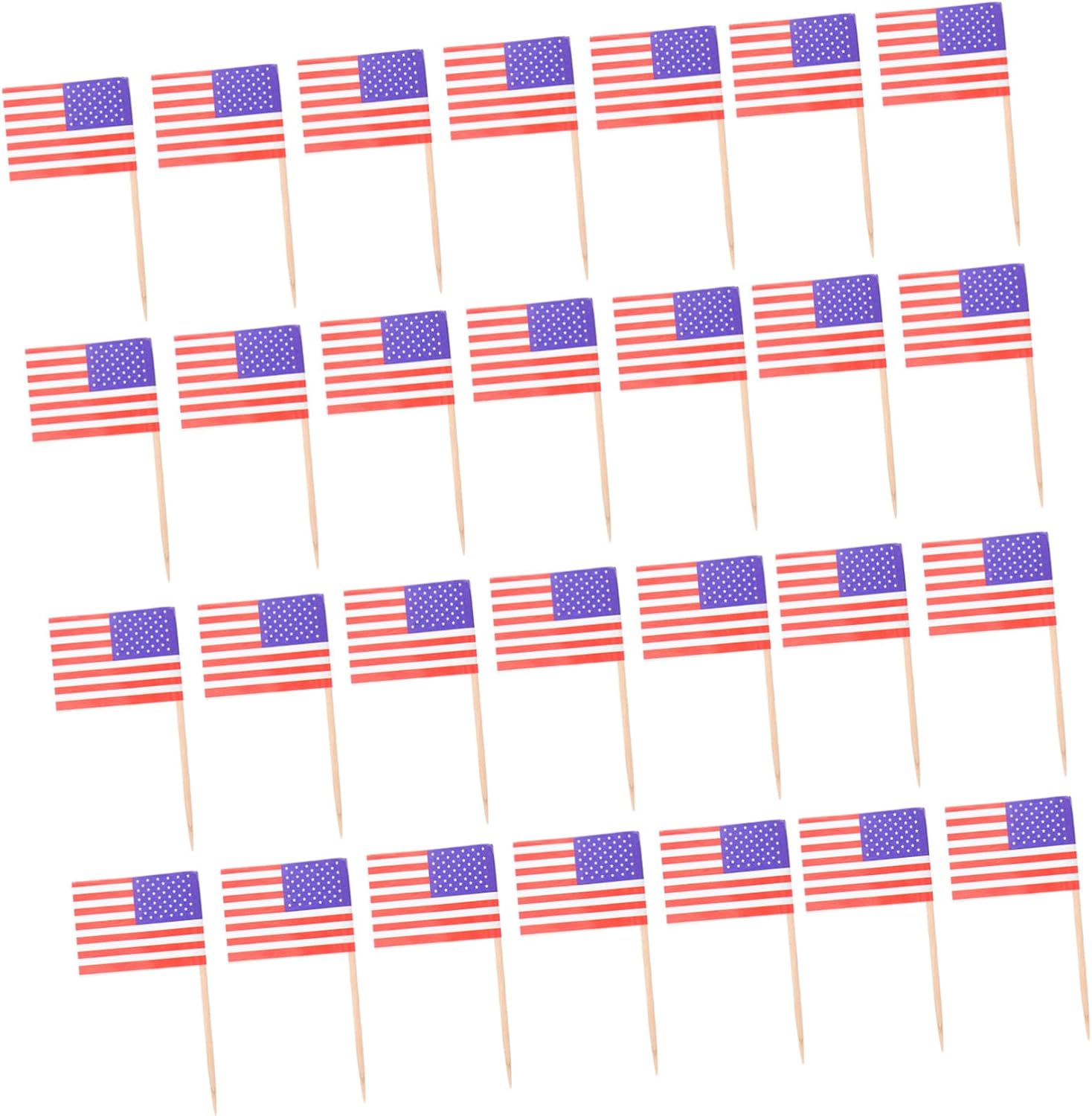 200pcs American Toothpick Flag American Flag Cake Topper Party ...