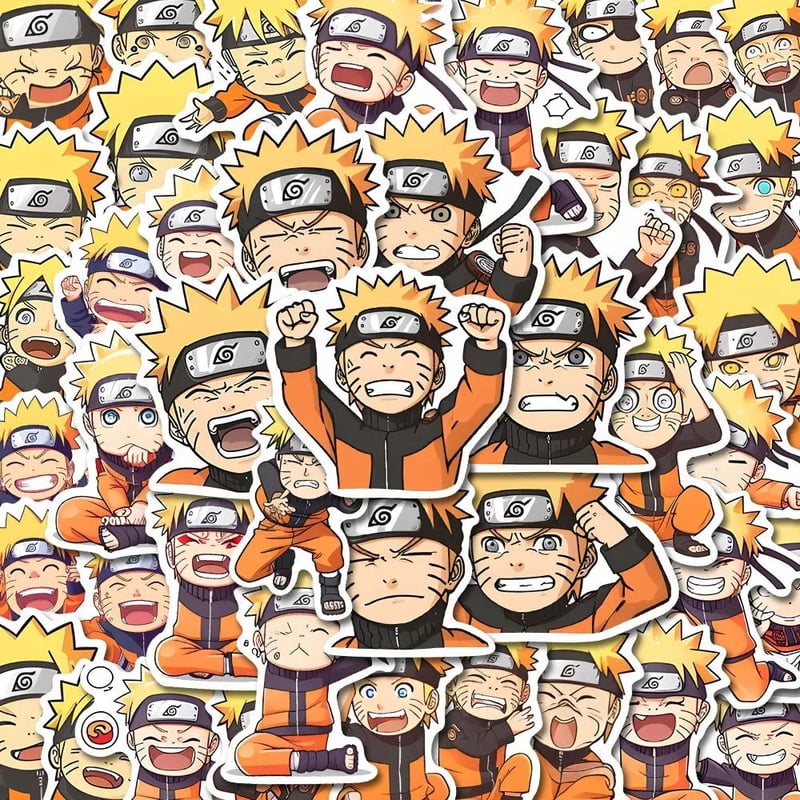 200pcs Anime NARUTO Cute Uzumaki Naruto Stickers Fun Cartoon Kids ...