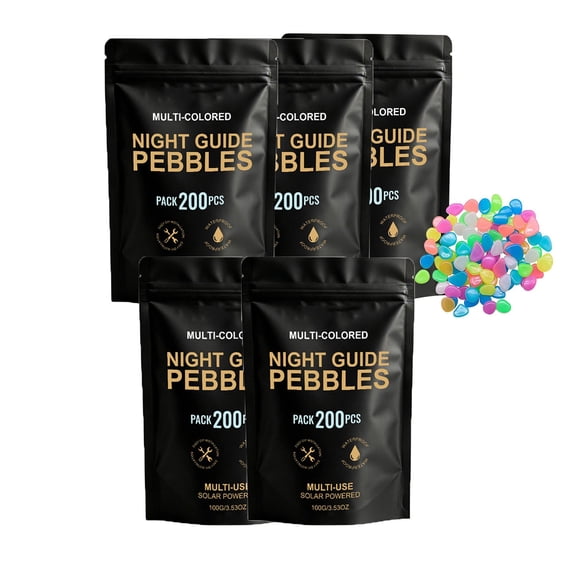 200pcs Bagged Multicolor Glow in Dark Pebble Stones, Luminous ...