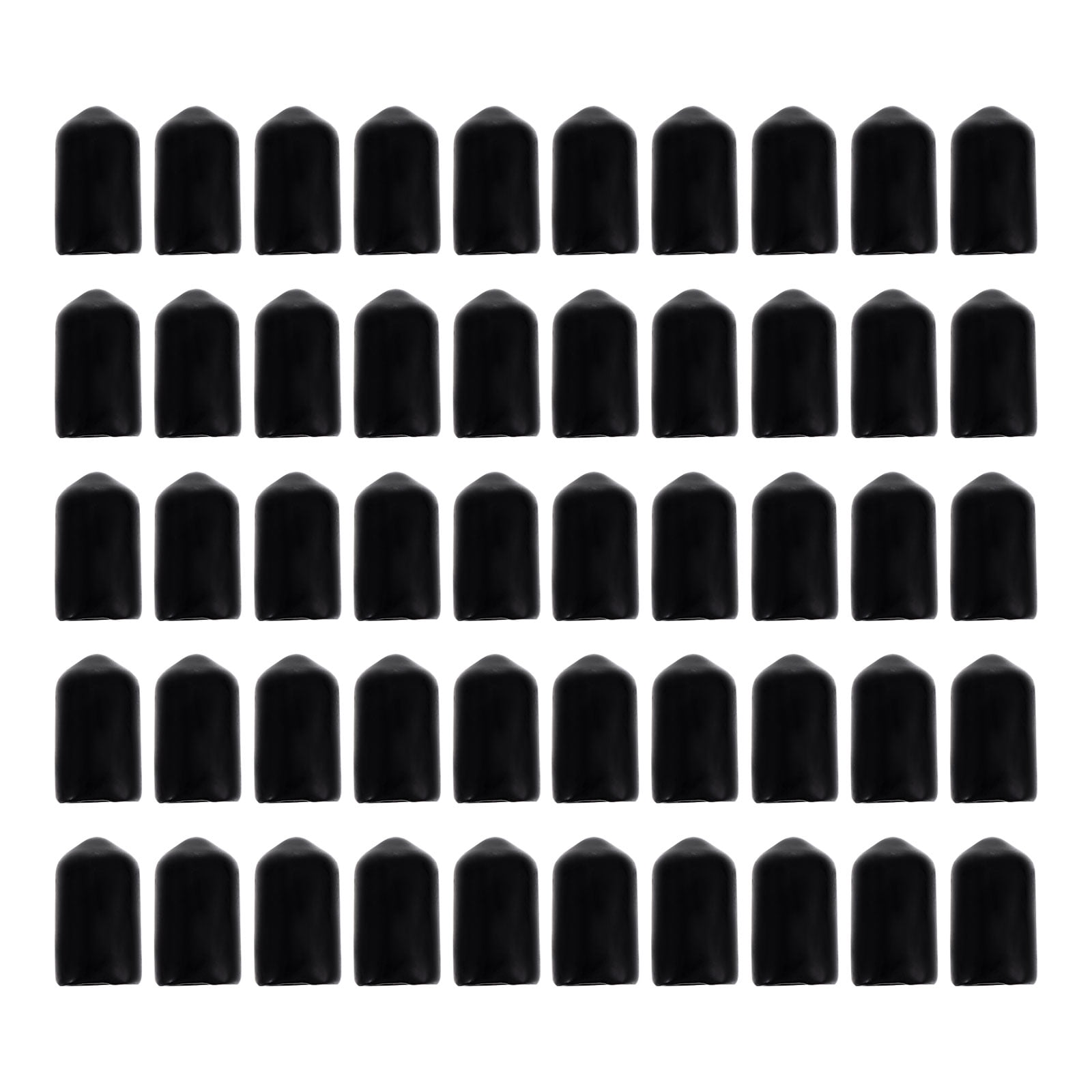 200pcs Black Pipe Post Bolt Screw Rubber Thread Protector Cover Tube ...