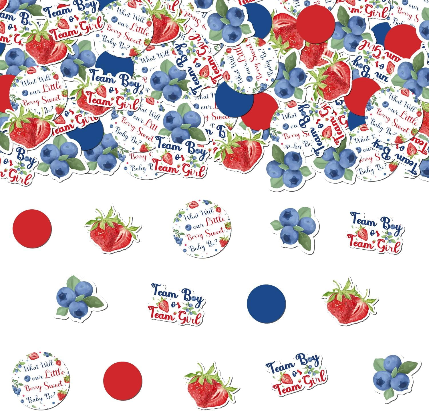 200pcs Blueberry Strawberry Theme Gender Reveal Confetti A Sweet Berry ...