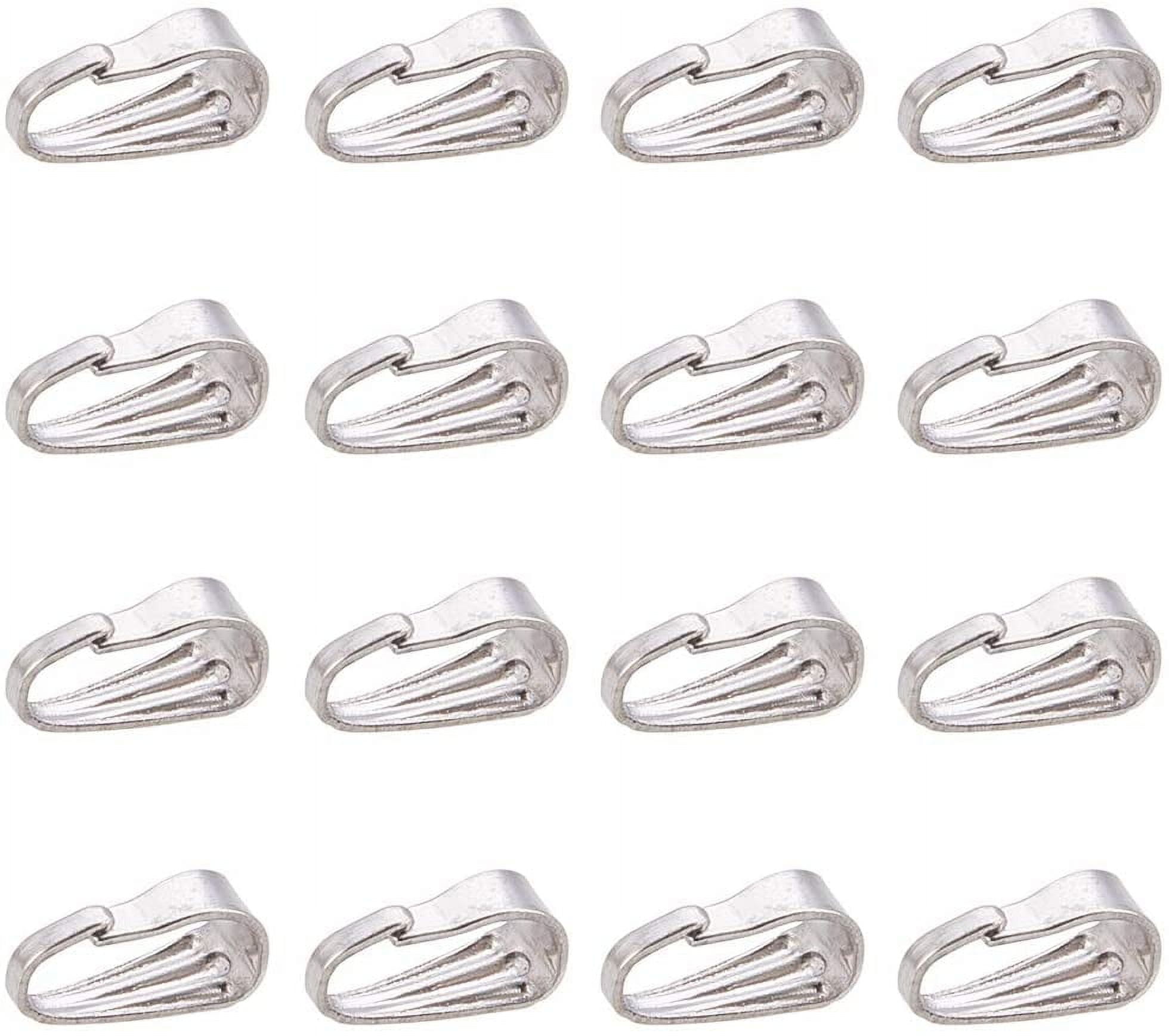 200pcs/Box 304 Stainless Steel Snap on Bails Delicate Pinch Bails Metal ...