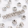 200pcs Brass Rhinestone Spacer Beads Grade AAA Wavy Edge Nickel Free ...