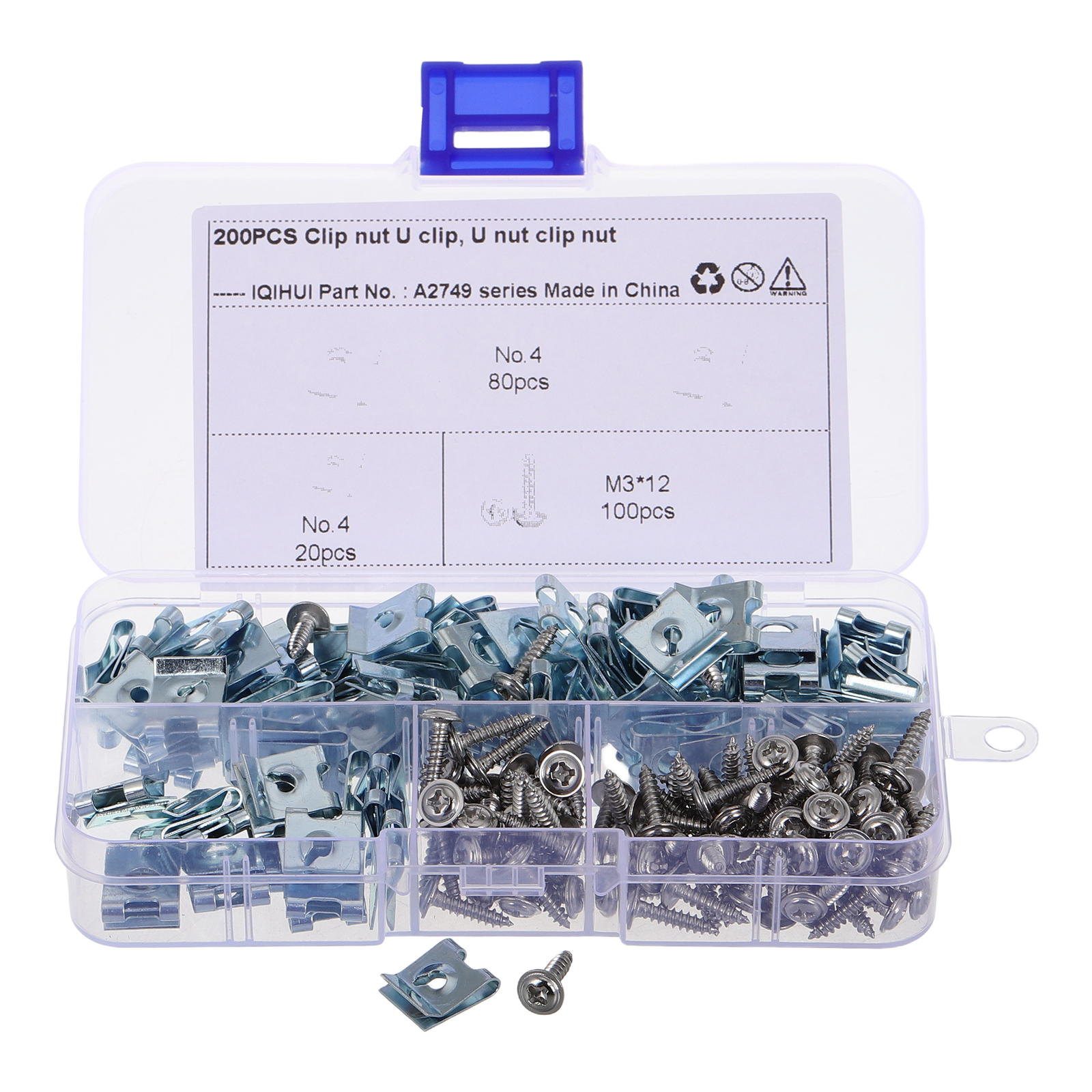 200pcs Car Screws U Nut Clips For Motorcycles And Cars Metal Automotive ...